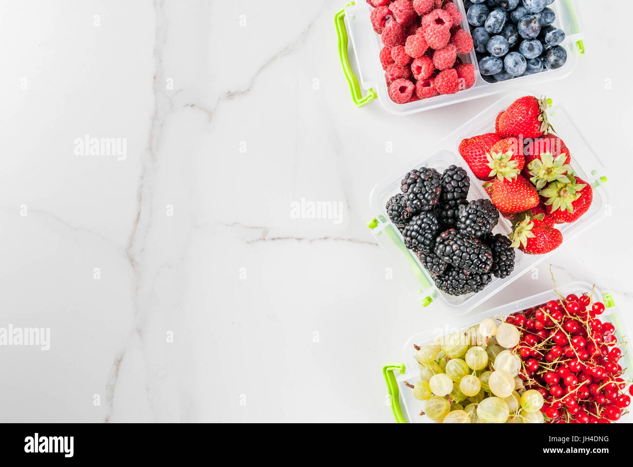 Summer fruit and berries. 6 types of raw organic farmer berries ...