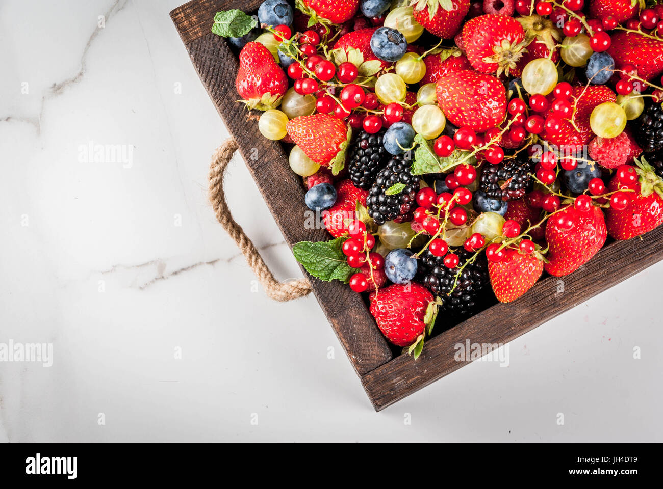 Summer fruit and berries. 6 types of raw organic farmer berries ...