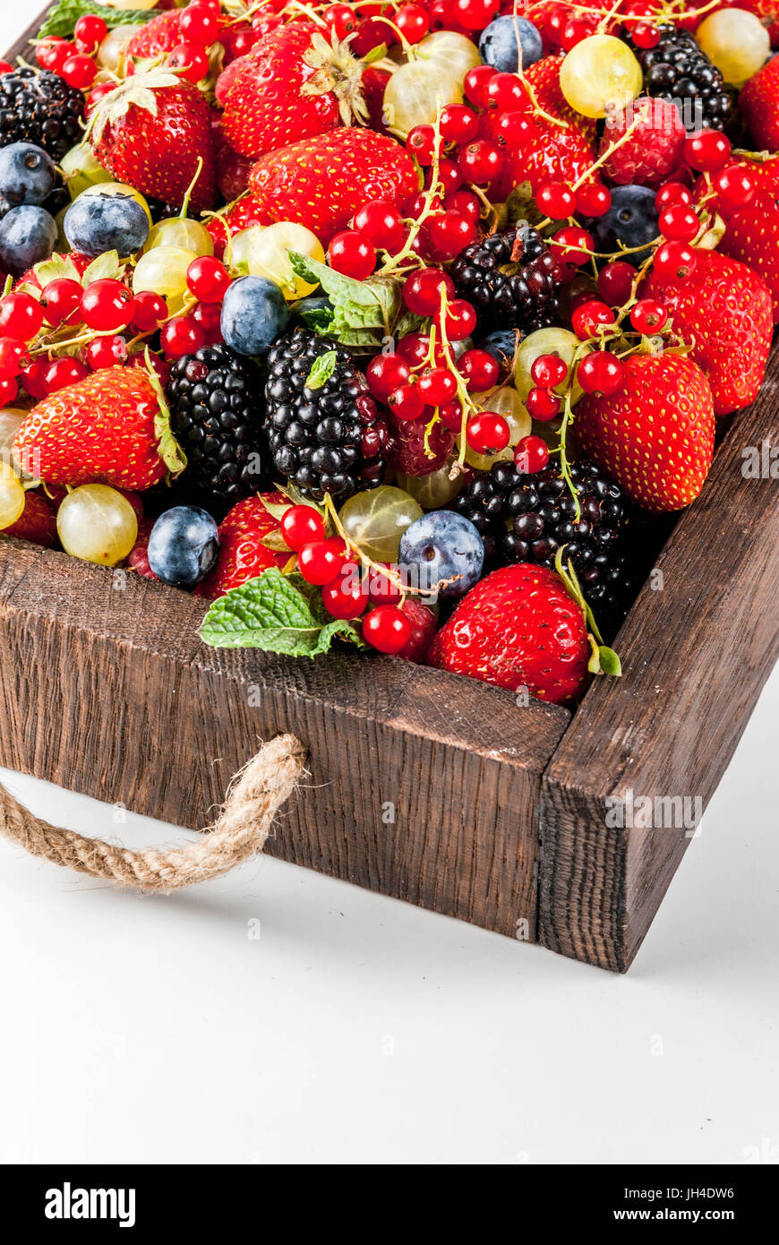 Summer fruit and berries. 6 types of raw organic farmer berries ...