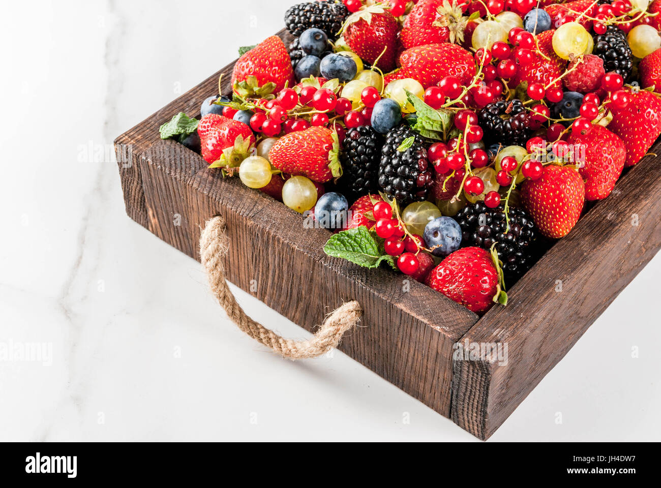 Summer fruit and berries. 6 types of raw organic farmer berries ...