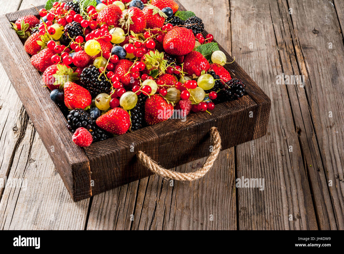 Summer fruit and berries. 6 types of raw organic farmer berries ...