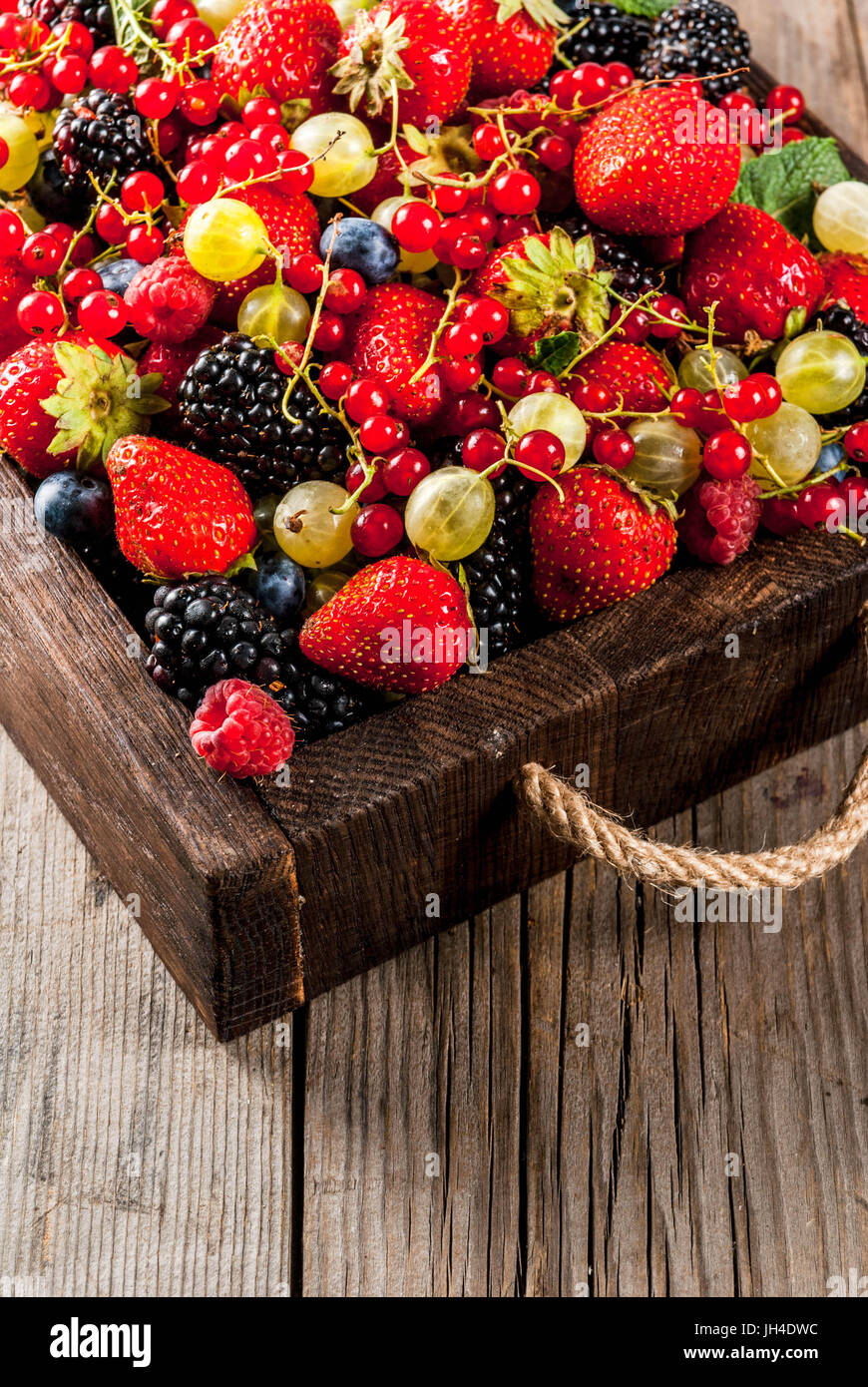 Summer fruit and berries. 6 types of raw organic farmer berries ...