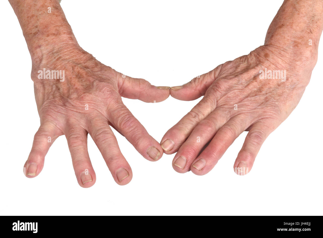 Hand of senior woman isolated on white Stock Photo - Alamy