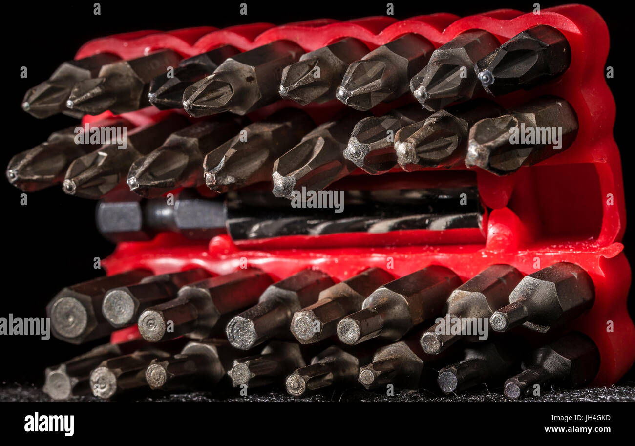 assorted toolbits tool bits for screws and fasteners Stock Photo - Alamy