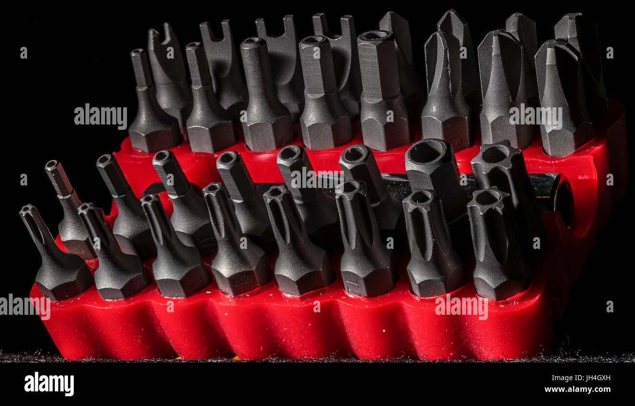 assorted toolbits tool bits for screws and fasteners Stock Photo - Alamy