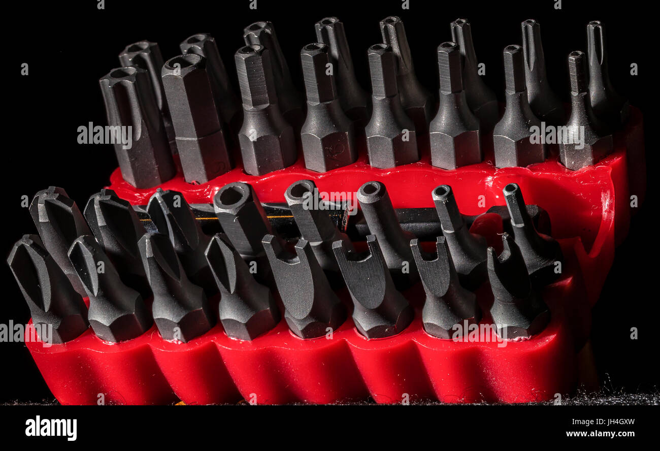 assorted toolbits tool bits for screws and fasteners Stock Photo - Alamy