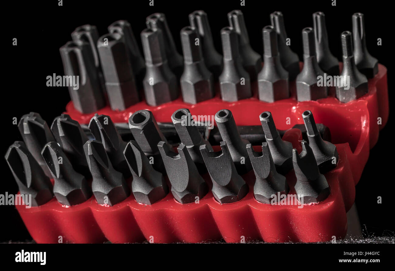 assorted toolbits tool bits for screws and fasteners Stock Photo - Alamy