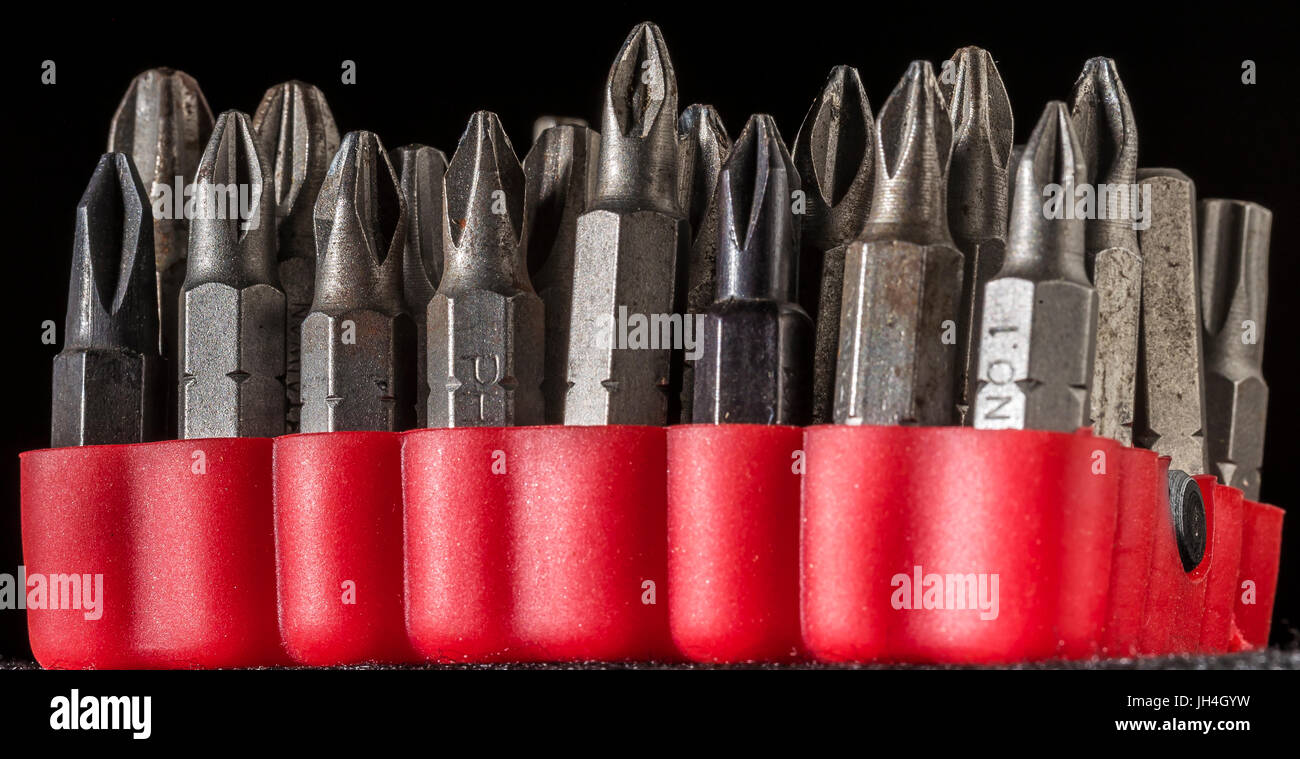 assorted toolbits tool bits for screws and fasteners Stock Photo - Alamy