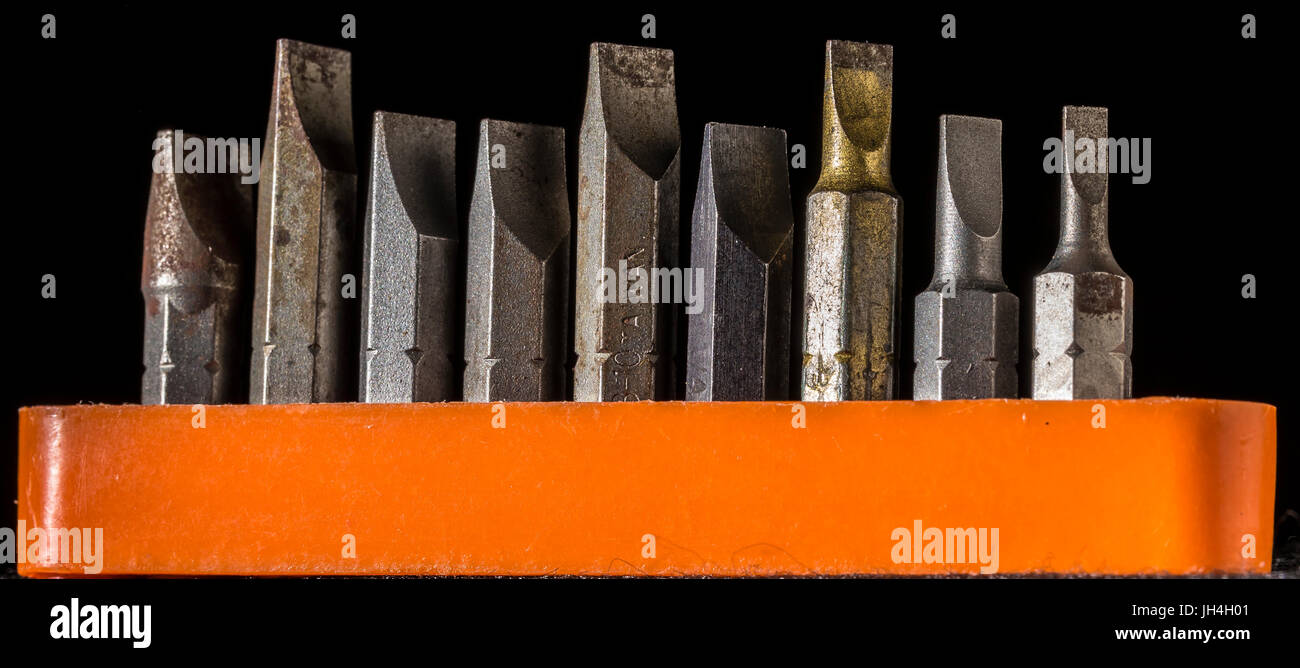 assorted toolbits tool bits for screws and fasteners Stock Photo - Alamy