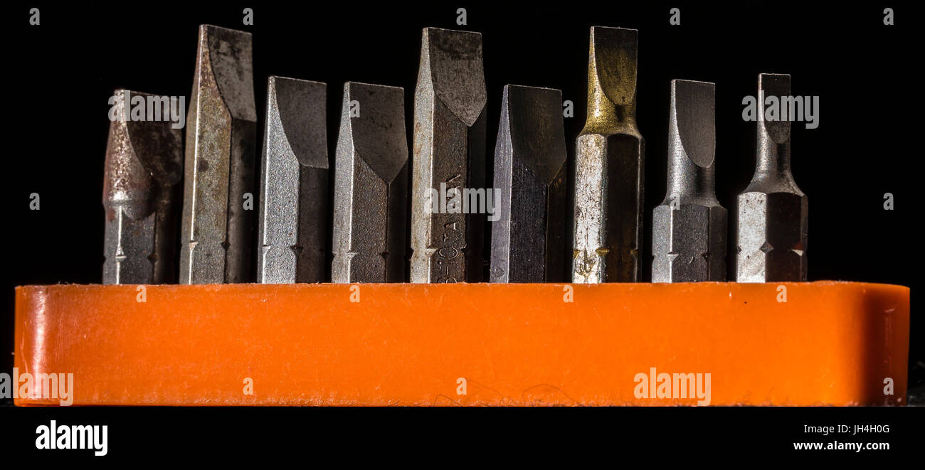 assorted toolbits tool bits for screws and fasteners Stock Photo - Alamy