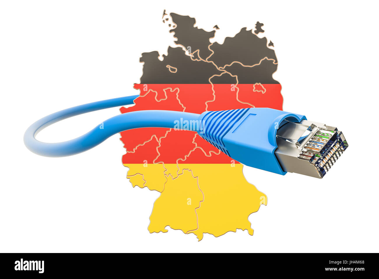 Internet connection in Germany concept. 3D rendering isolated on white ...