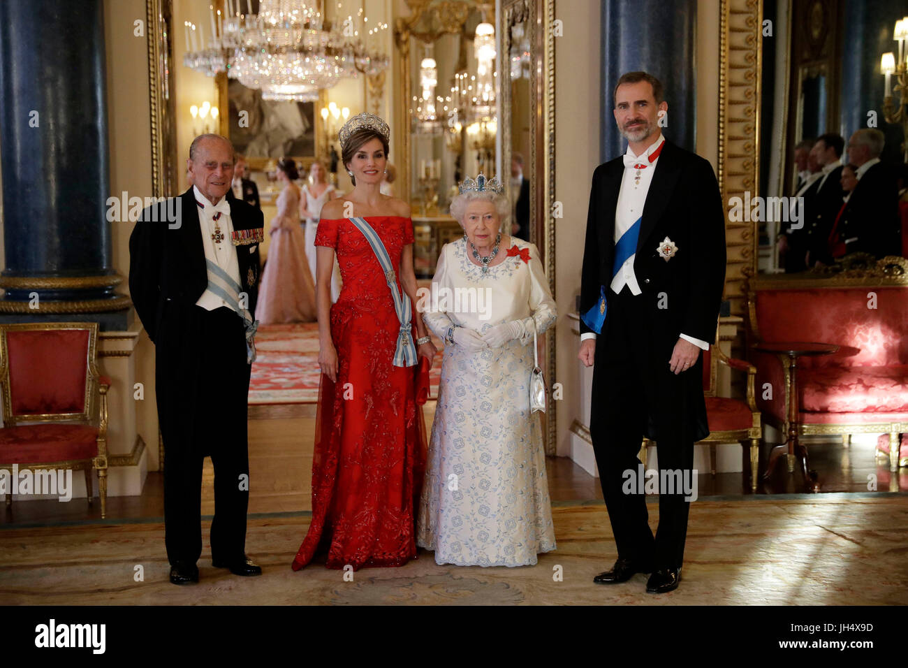Queen Elizabeth II, the Duke of Edinburgh, King Felipe VI and Queen ...