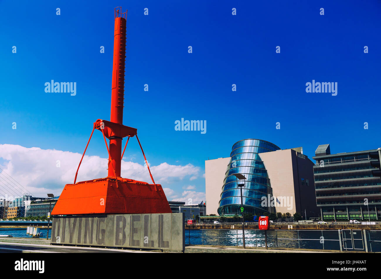 DUBLIN, IRELAND - 12th July, 2017: detail of the regenerated Docklands ...