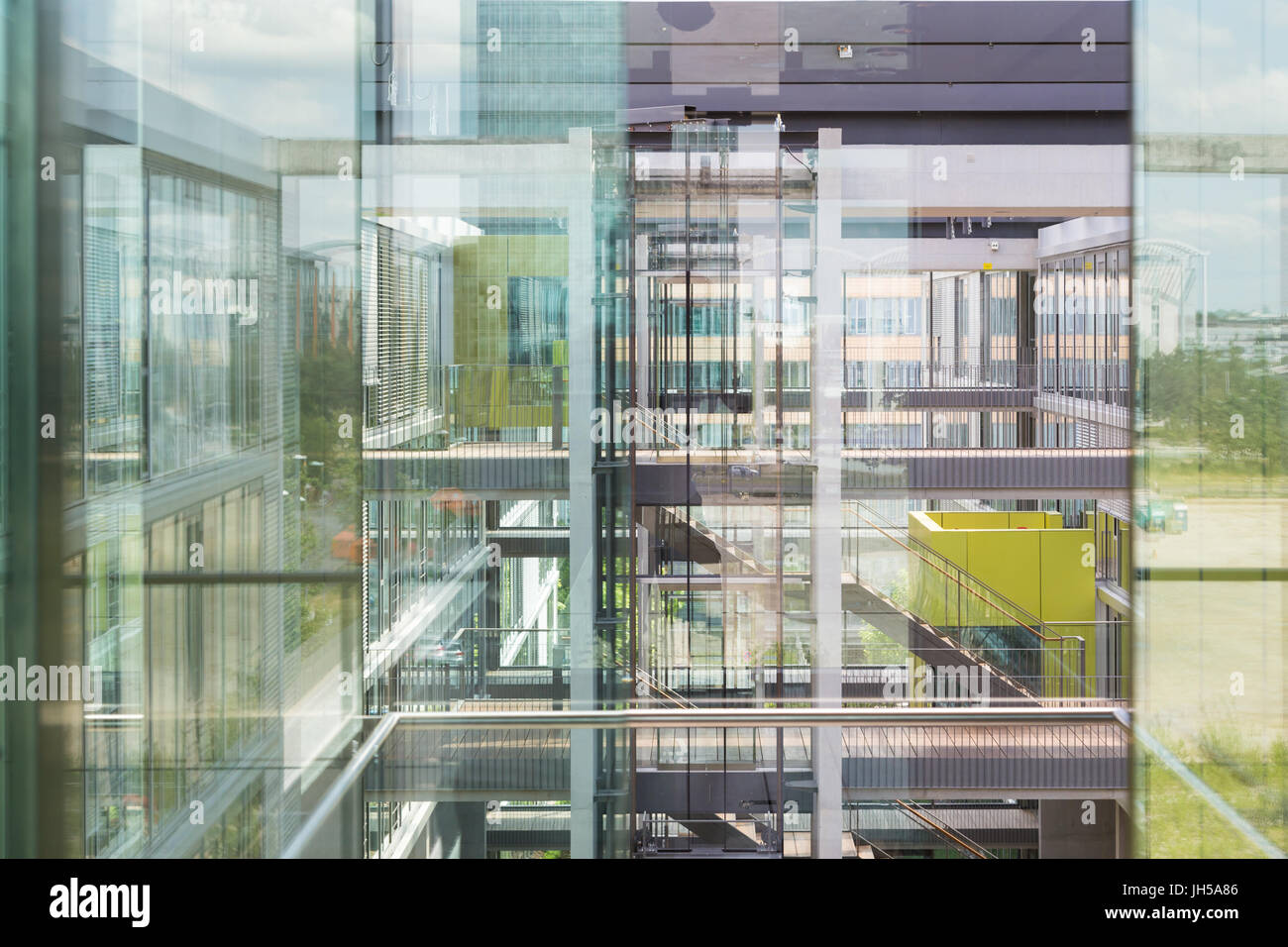 Abstract window reflections in morden office building Stock Photo - Alamy