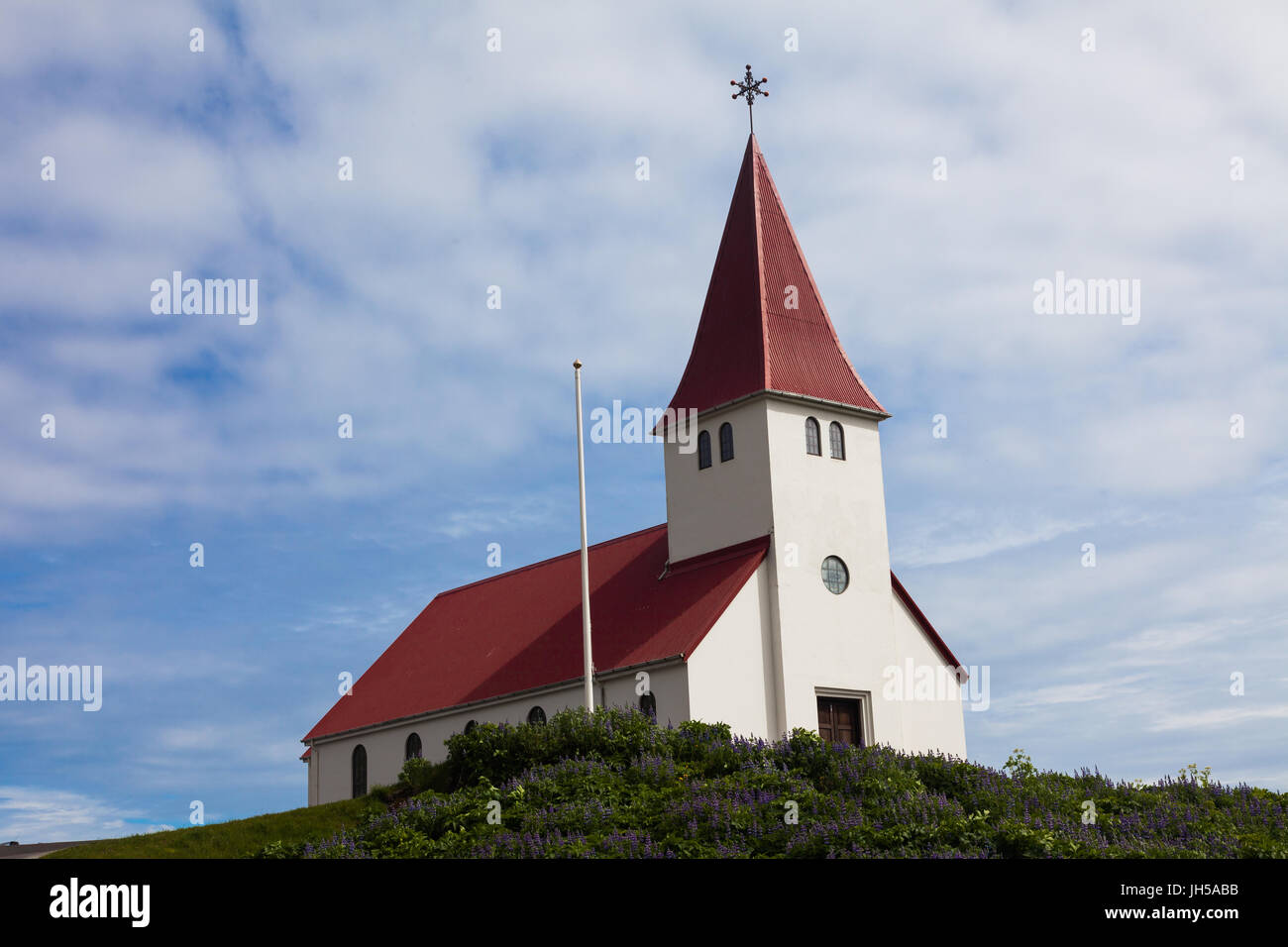 Church in the small coastal community of Vik in Iceland Stock Photo - Alamy