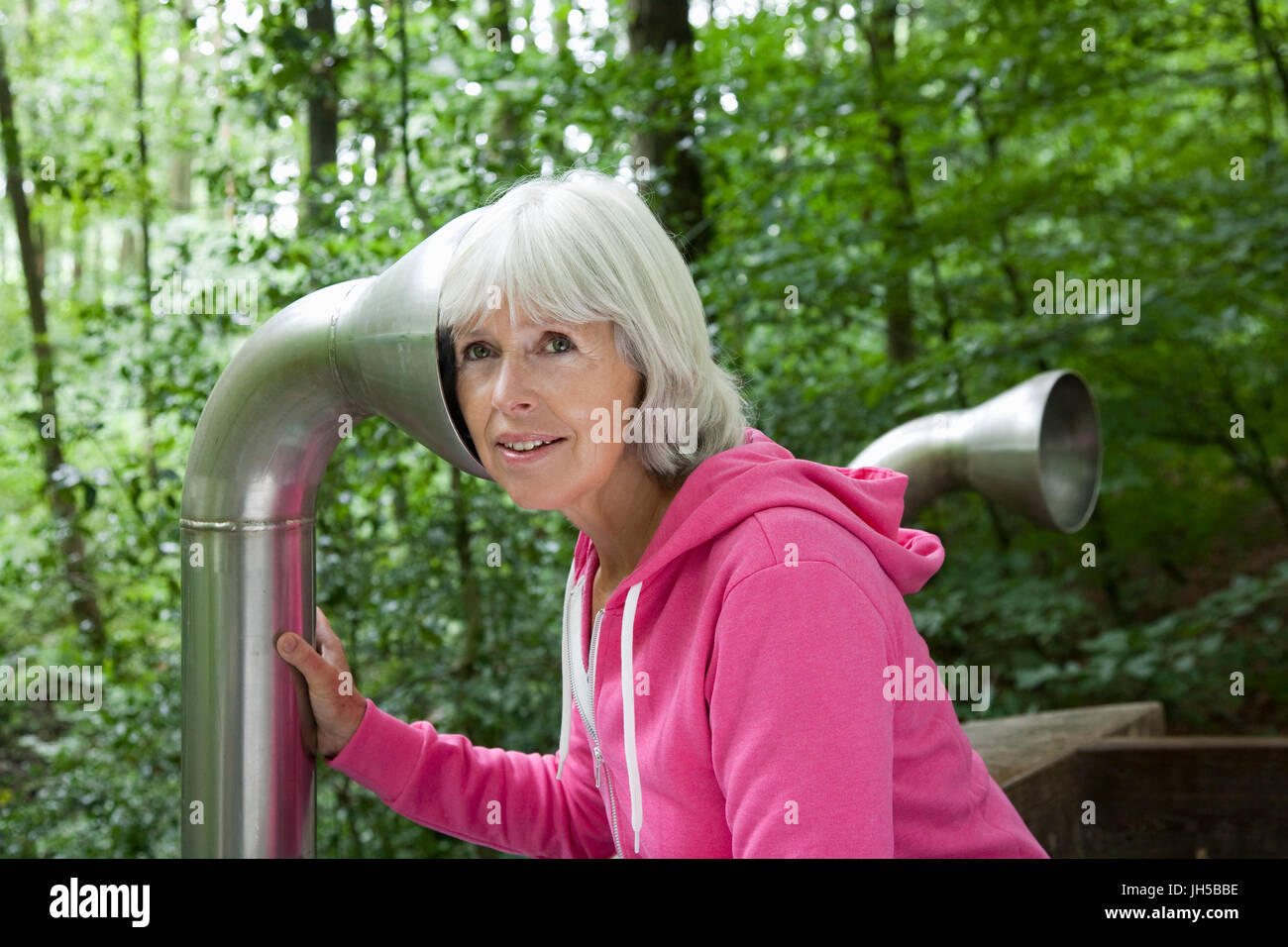 Old woman ear trumpet hi-res stock photography and images - Alamy