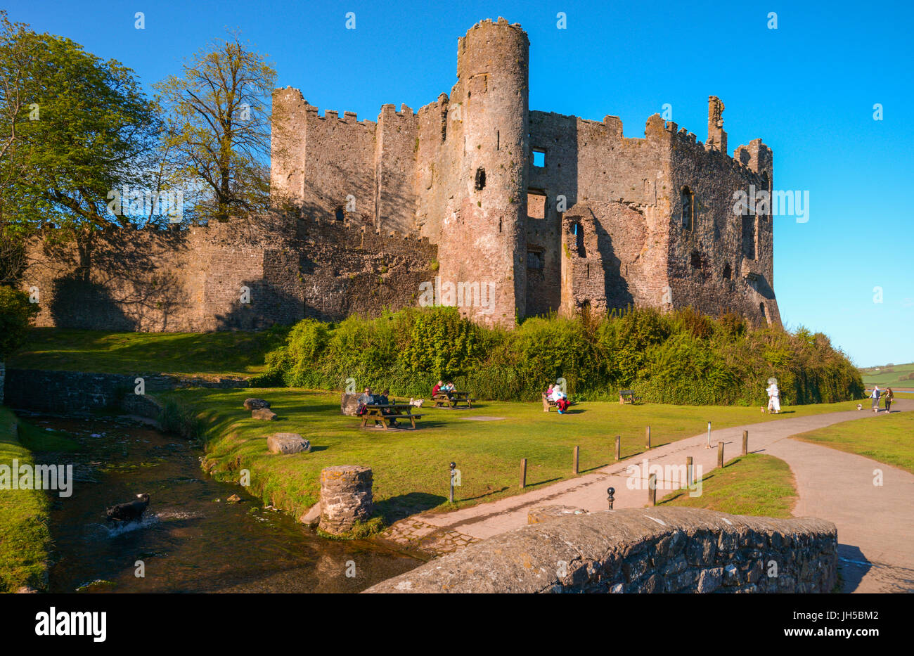 Laugharne castle view hi-res stock photography and images - Alamy