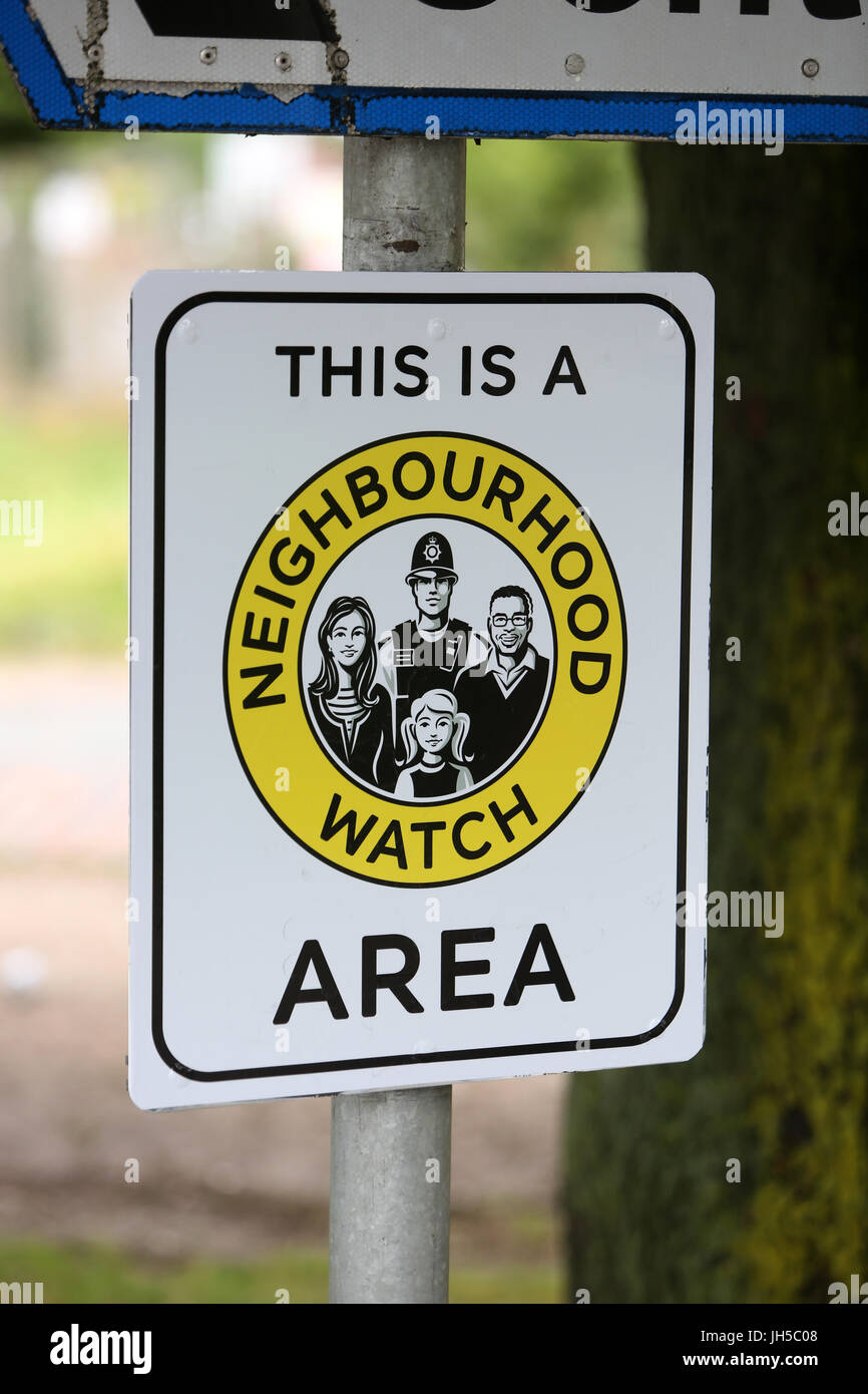 Members of a local Neighbourhood Watch pictured installing a sign in a ...