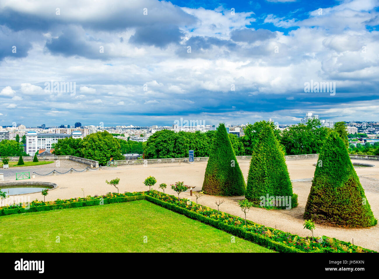 Beautiful rows of yew trees within Parc Saint-Cloud located mostly ...