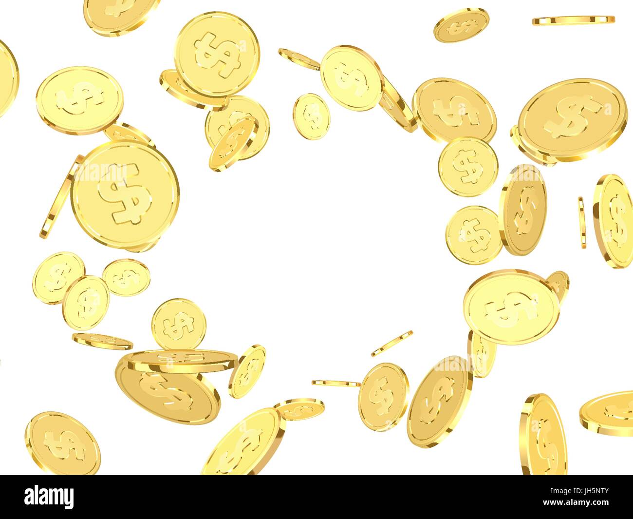 Golden coins. Realistic gold money isolated on white background Stock ...