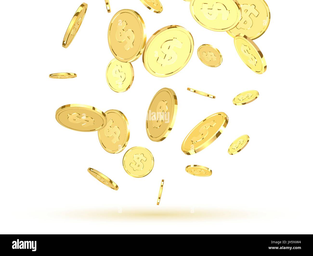 Golden coins. Realistic gold money isolated on white background Stock ...