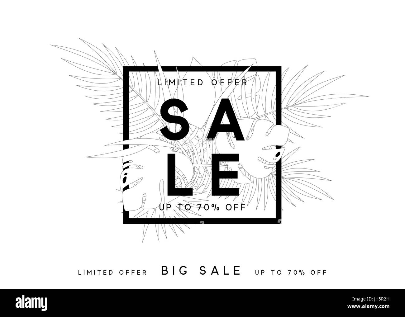 Summer banner poster advertising Black and White Stock Photos & Images ...