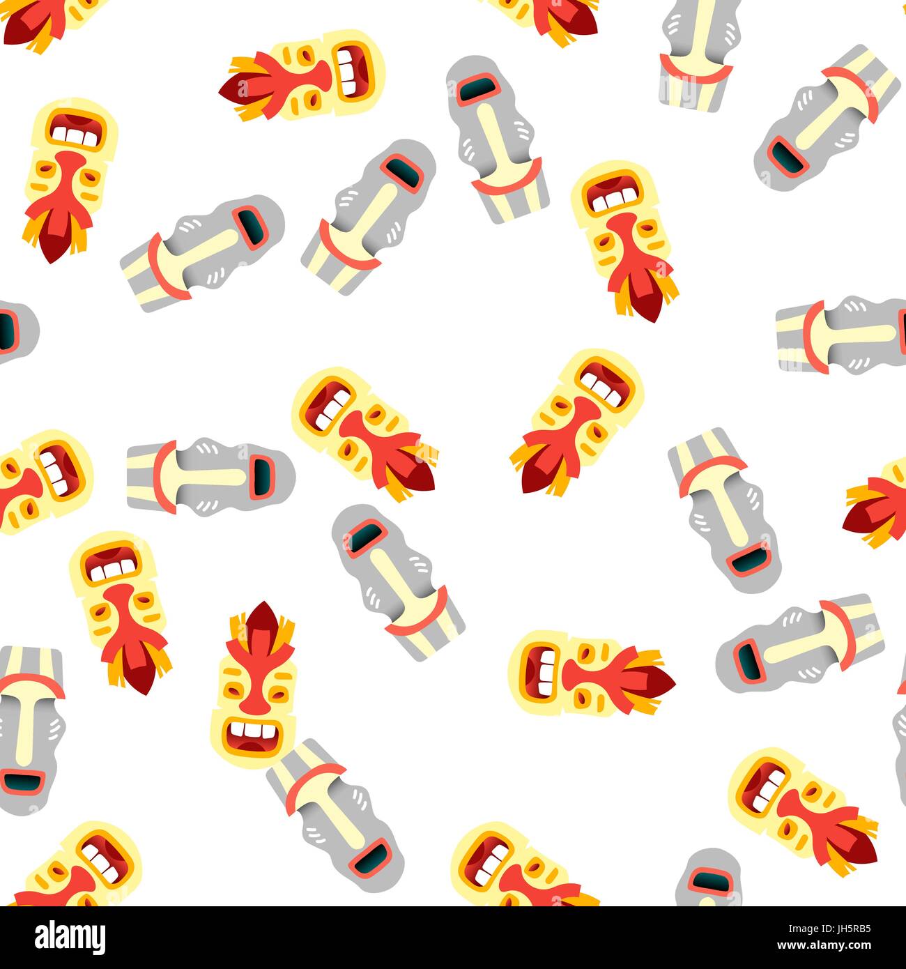 Pattern Tiki Totem in flat style vector illustration Stock Vector Image ...