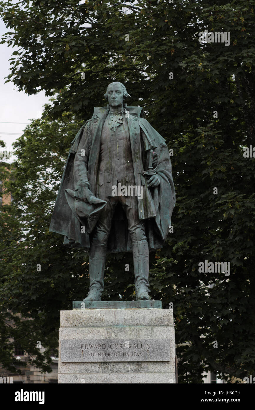 The Edward Cornwallis statue in Halifax, N.S., July 12, 2017. THE ...
