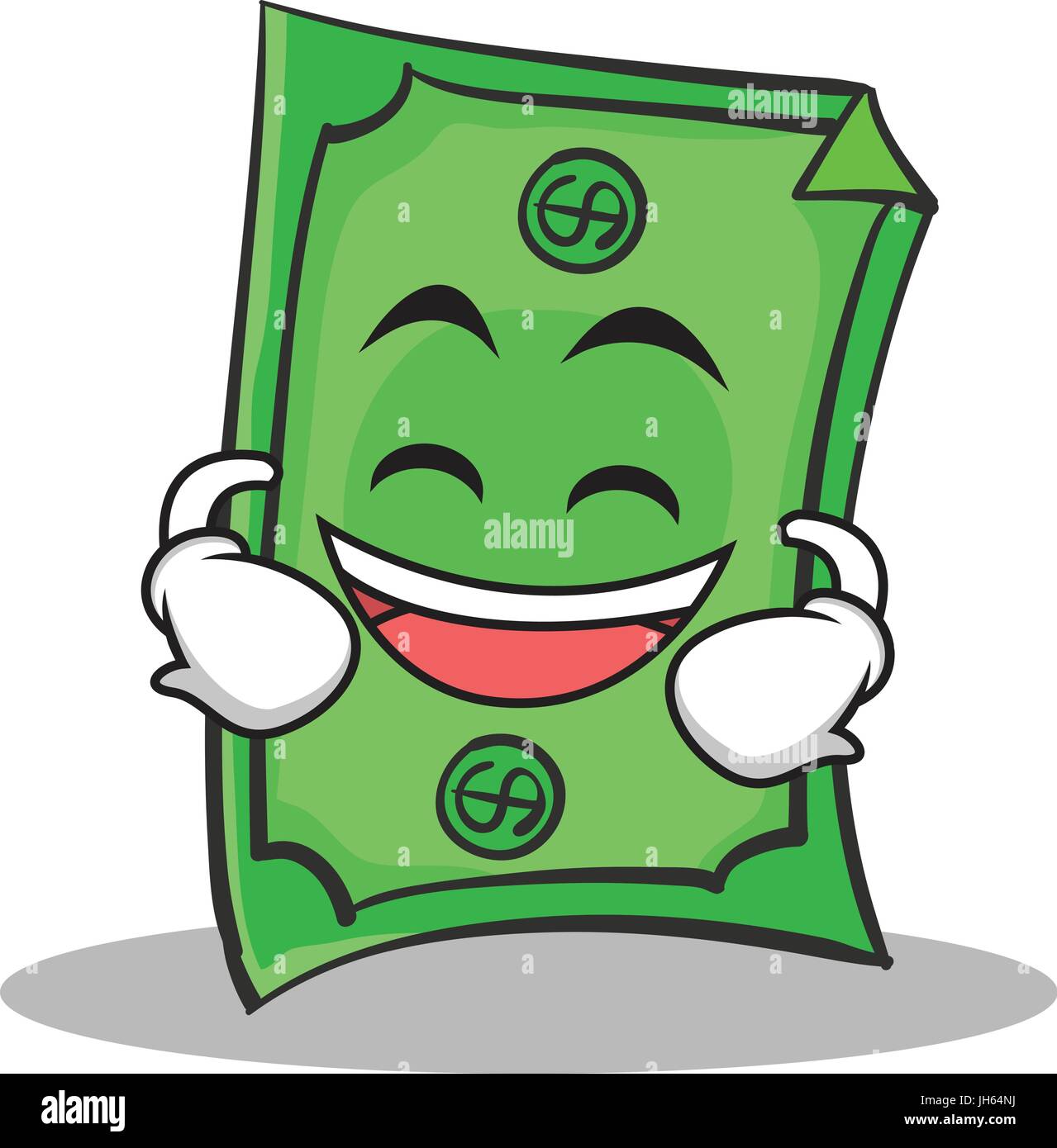 Laughing face Dollar character cartoon style Stock Vector Image & Art ...