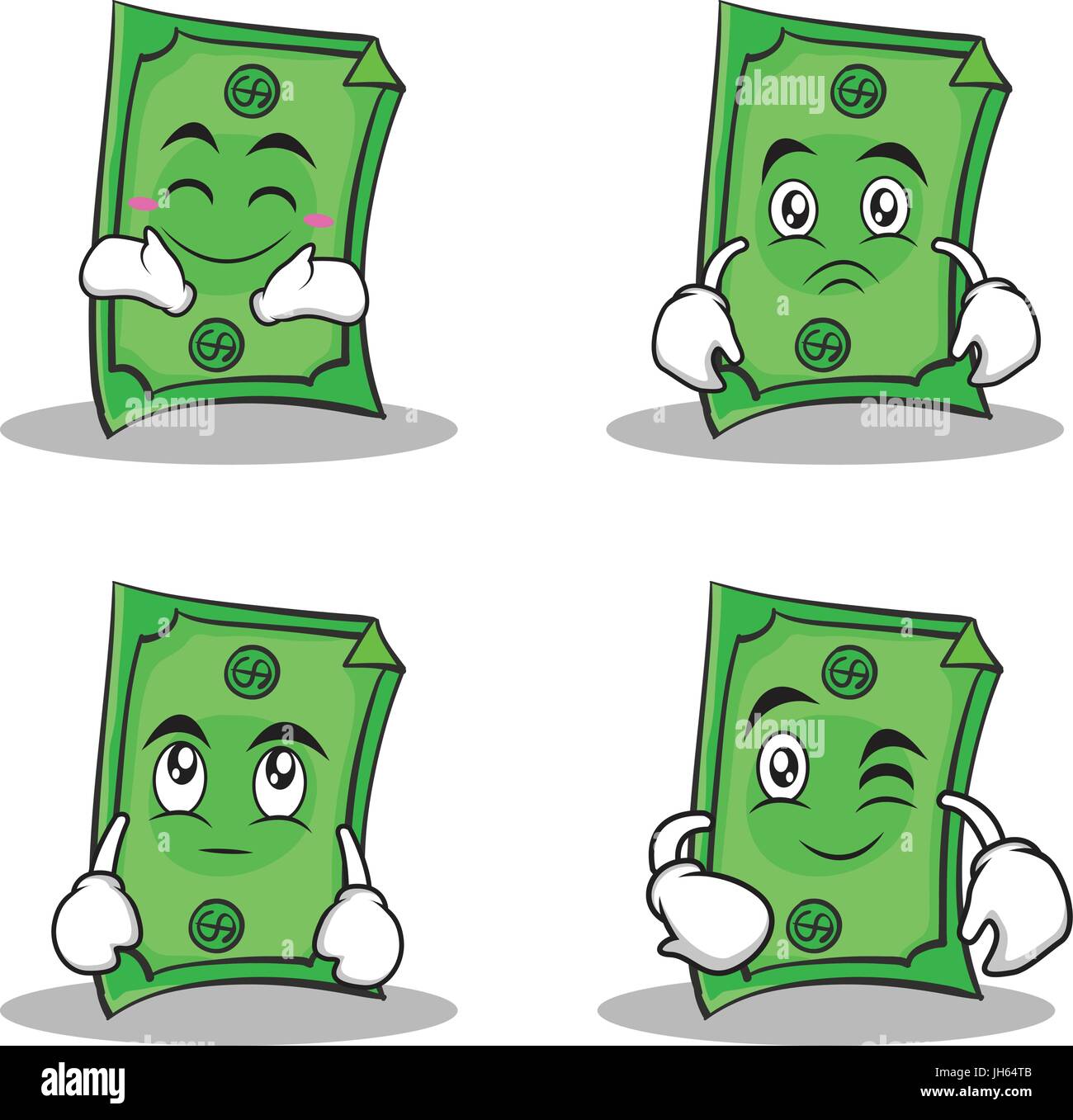 Collection set Dollar character cartoon style Stock Vector Image & Art ...