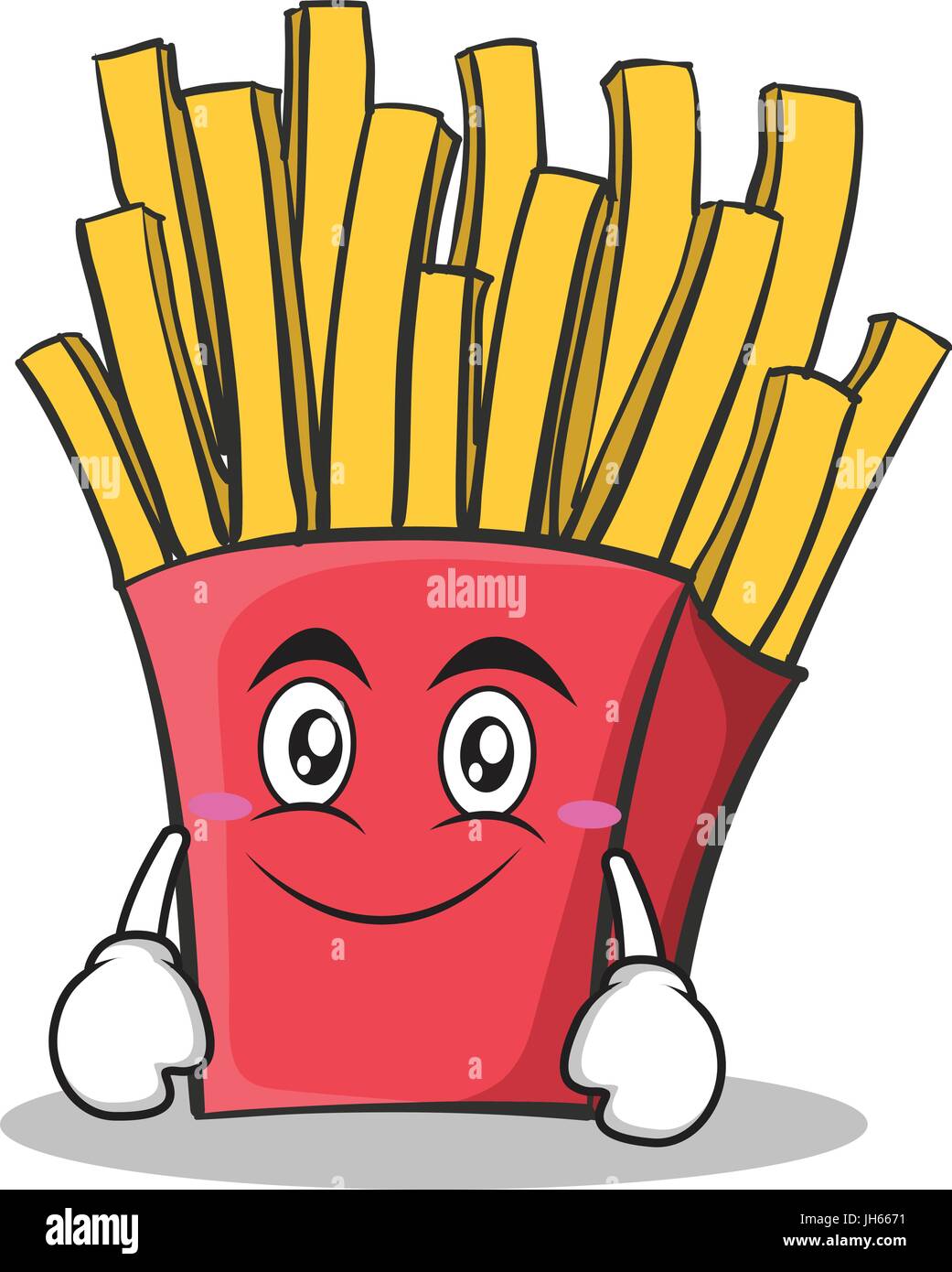 Smile face french fries cartoon character Stock Vector Image & Art - Alamy