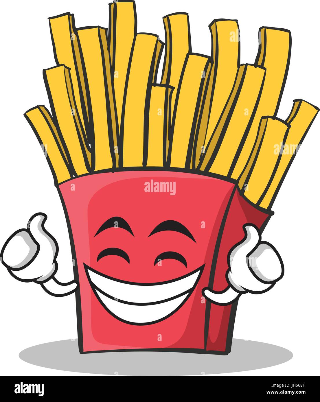 Proud face french fries cartoon character Stock Vector Image & Art - Alamy