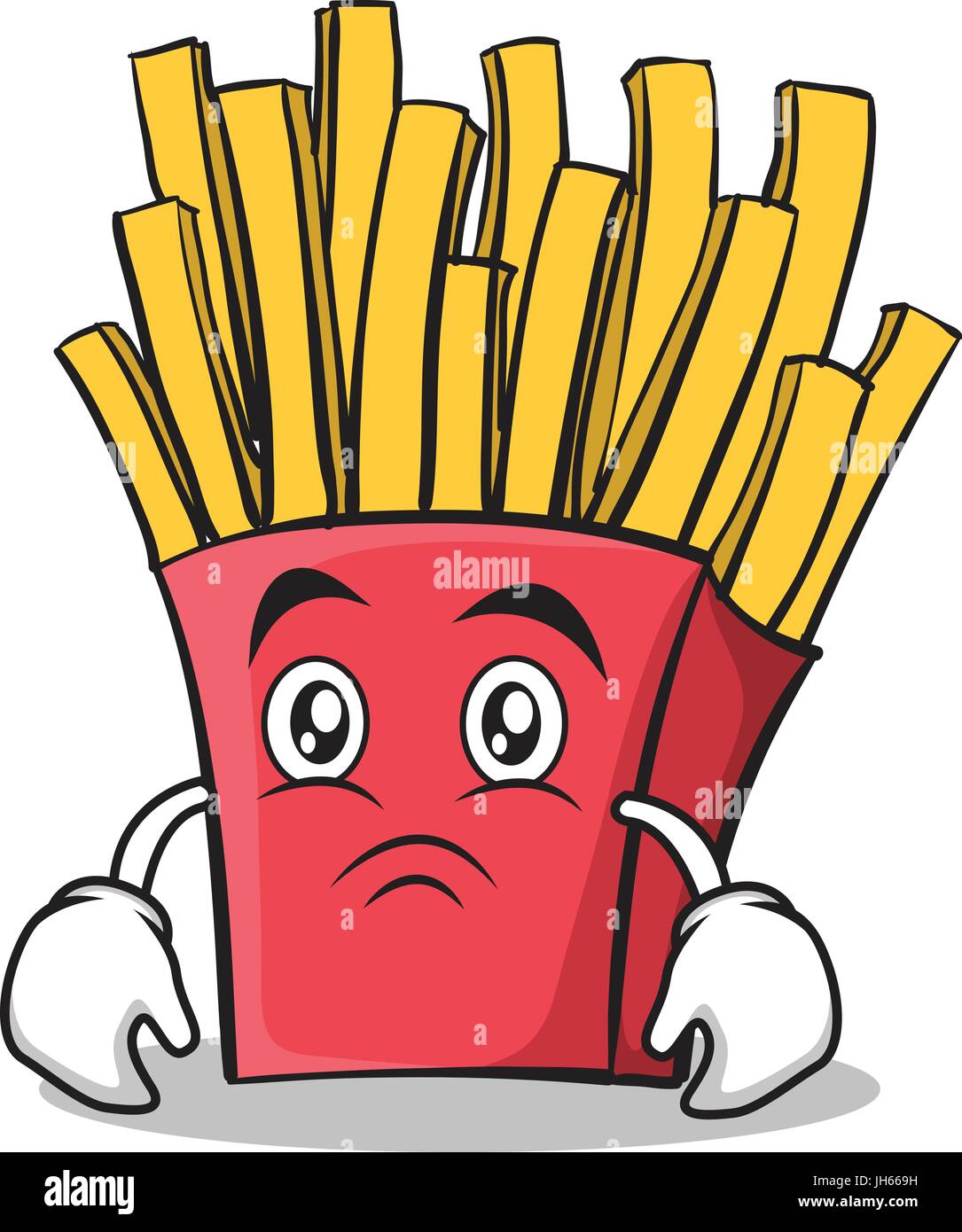 Sad face french fries cartoon character Stock Vector Image & Art - Alamy
