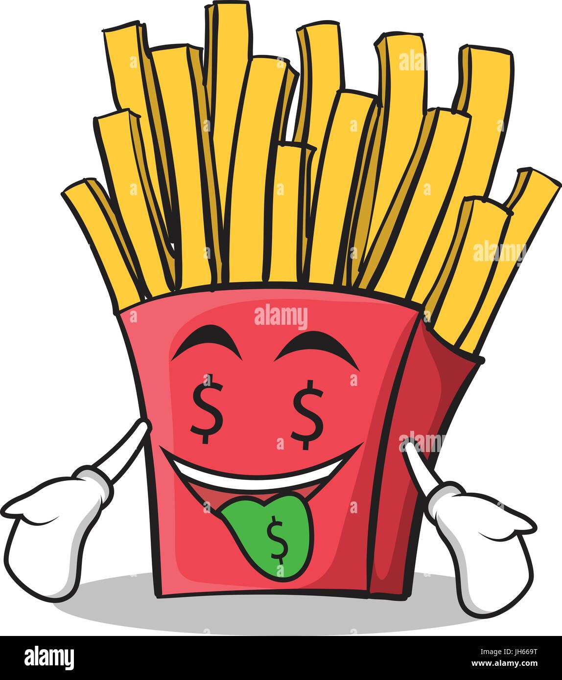 Money mouth french fries cartoon character Stock Vector Image & Art - Alamy