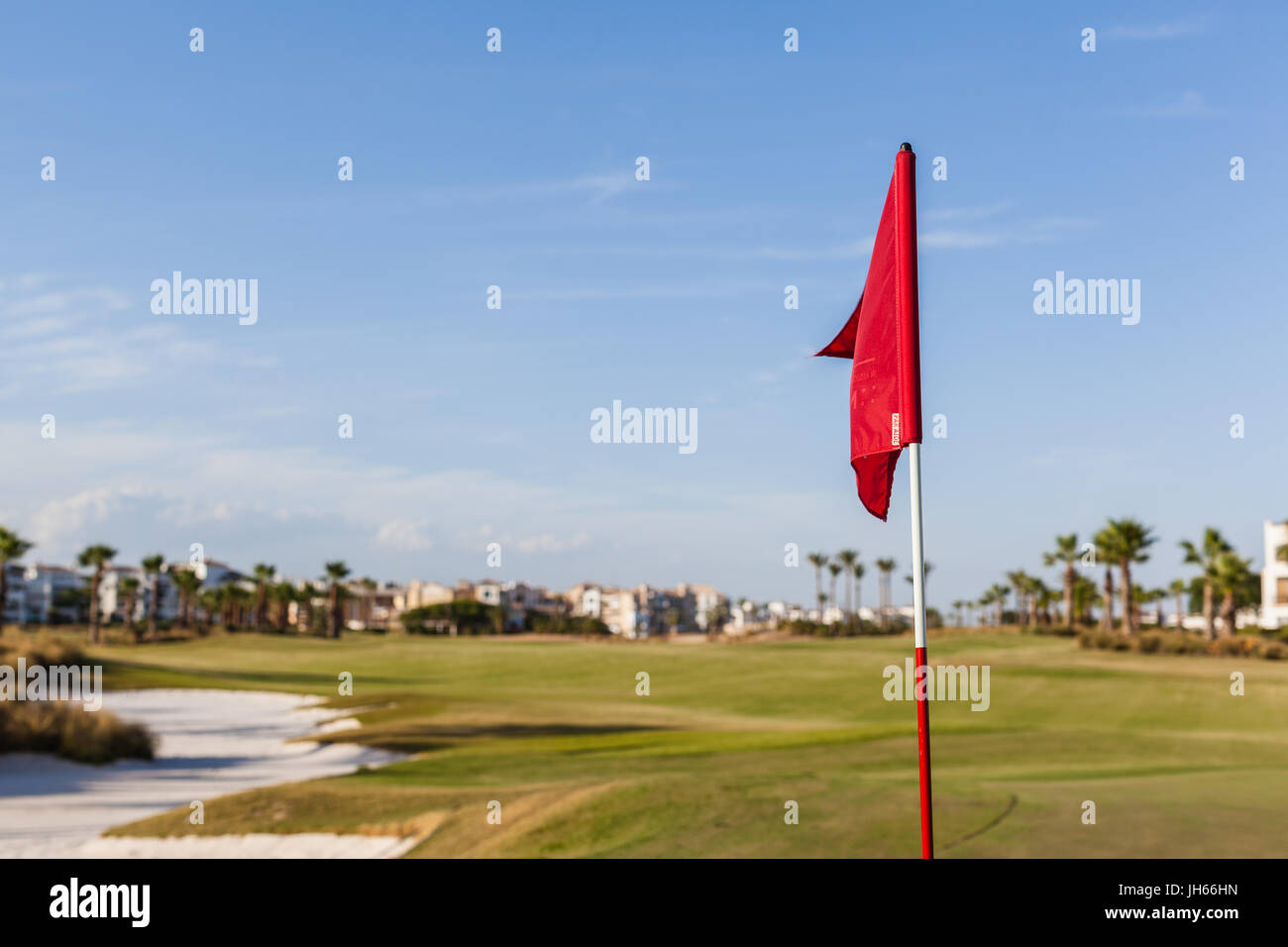 Golf flag in 18th hole hi-res stock photography and images - Alamy
