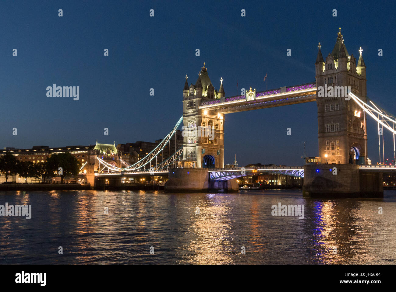 Tower bridge in london lit hi-res stock photography and images - Alamy