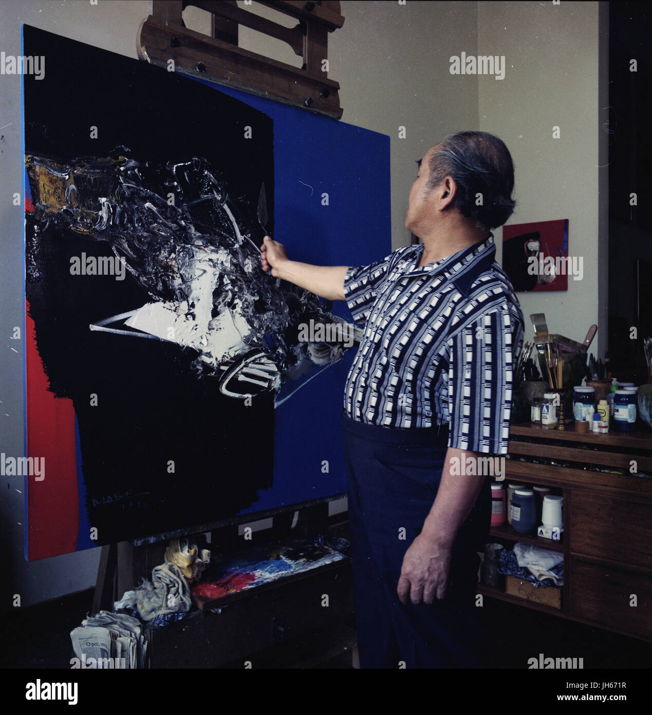 Painter, artist, Manabu Mabe, São Paulo, Brazil Stock Photo - Alamy