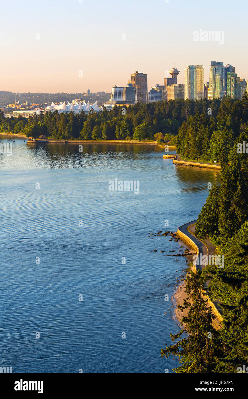 Seawall along Stanley Park in Vancouver British Columbia Canada in the ...