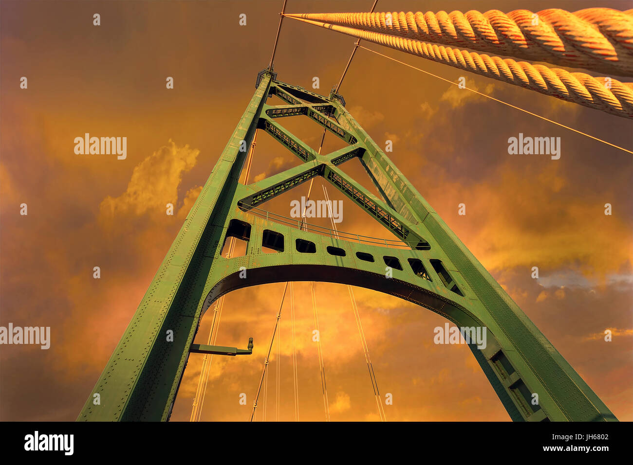 Lions Gate Bridge cable support tower in Vancouver British Columbia ...