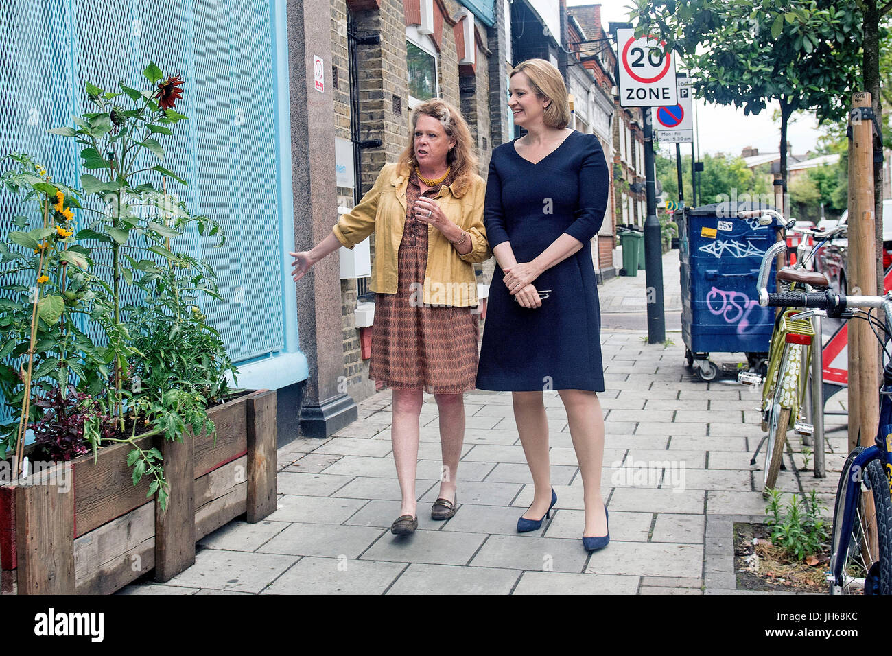 EMBARGOED UNTIL 0001 FRIDAY JULY 14 Home Secretary Amber Rudd meets ...