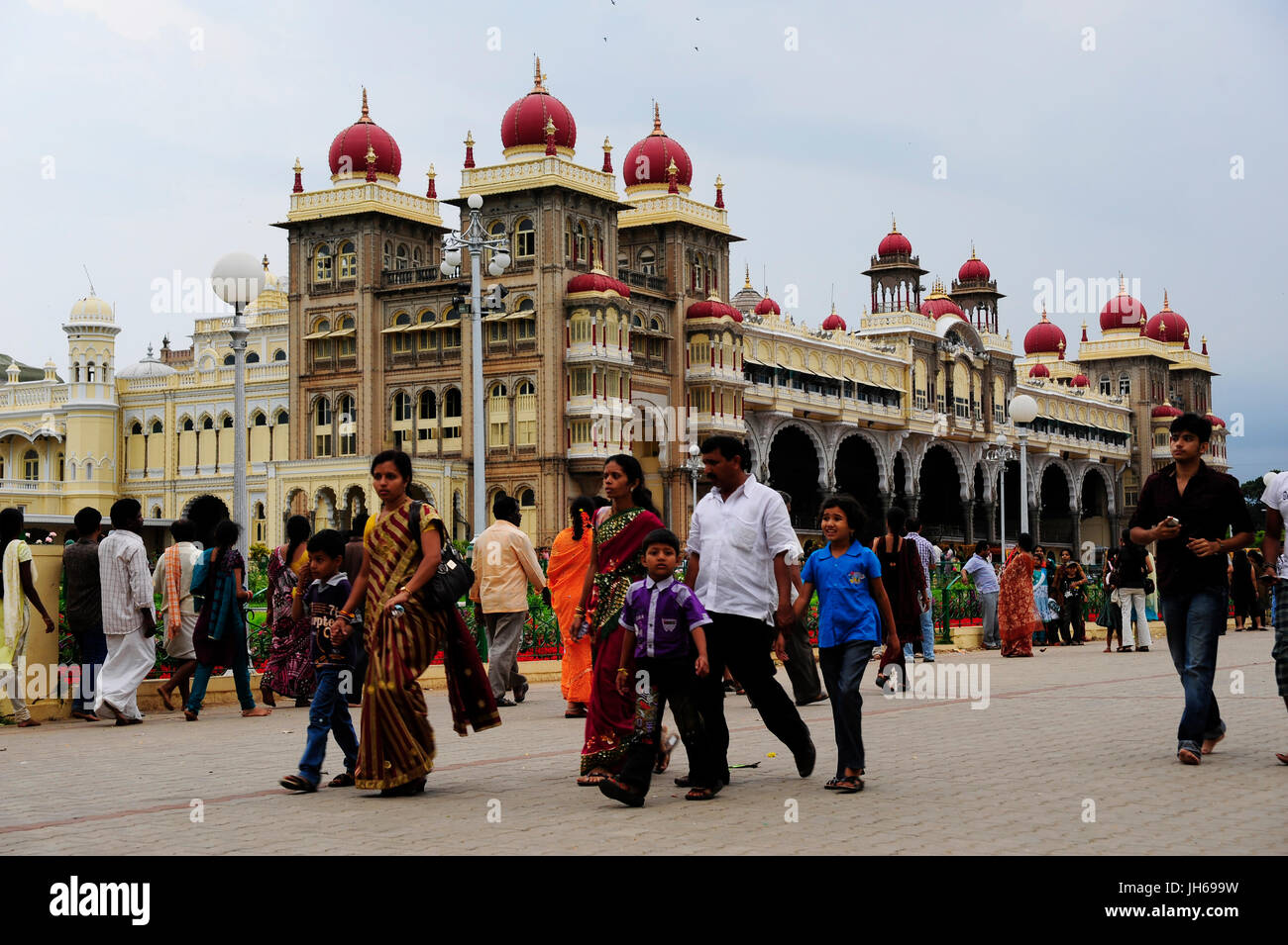 Indian people visiting Mysore Palace, Mysore, Karnataka, India Stock ...