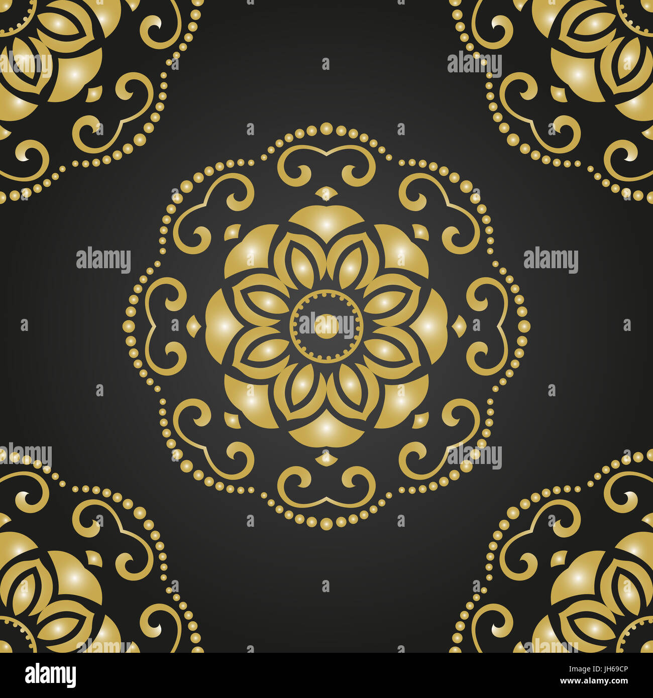 Black and gold damask pattern hi-res stock photography and images - Alamy