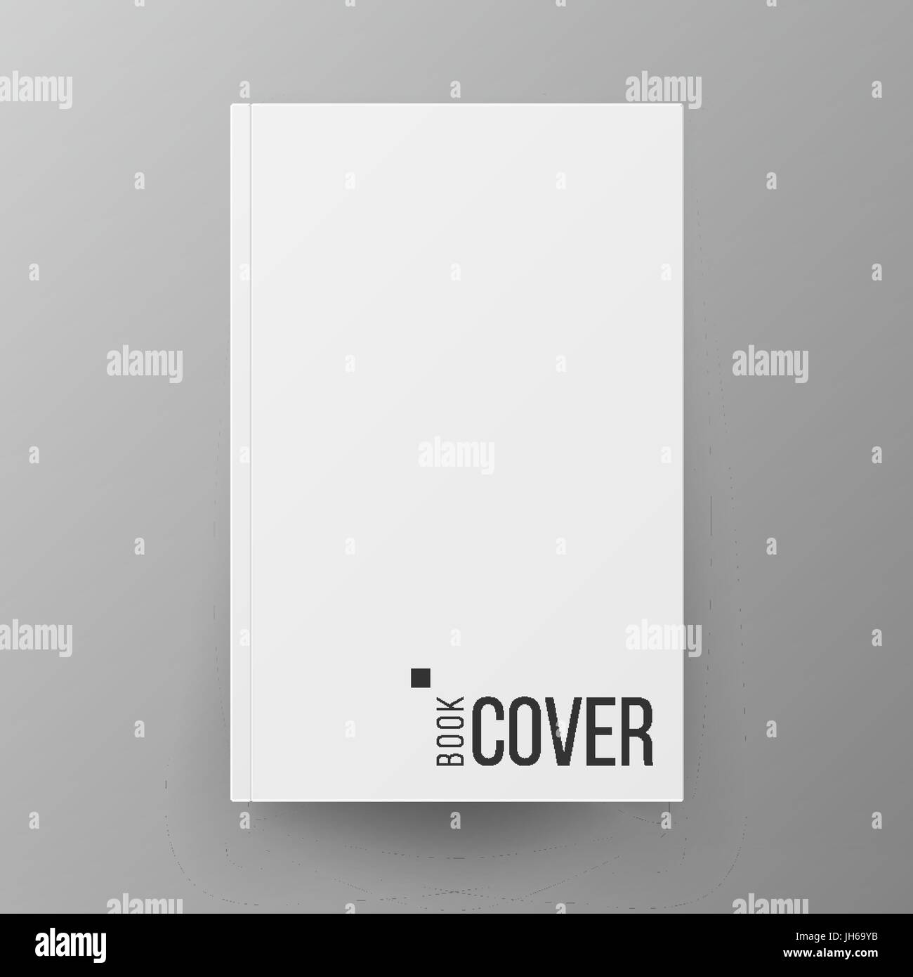 Blank Book Cover White Vector. Realistic Illustration Isolated On Gray ...