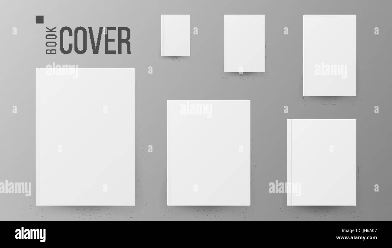 Blank Book Cover Set Vector. Realistic Illustration Isolated. Empty ...