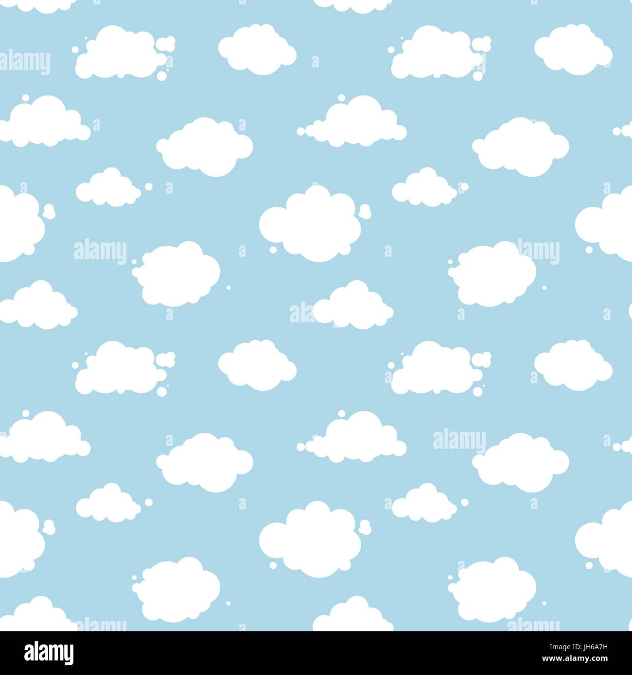 Vector blue sky background, seamless pattern with clouds Stock Vector ...