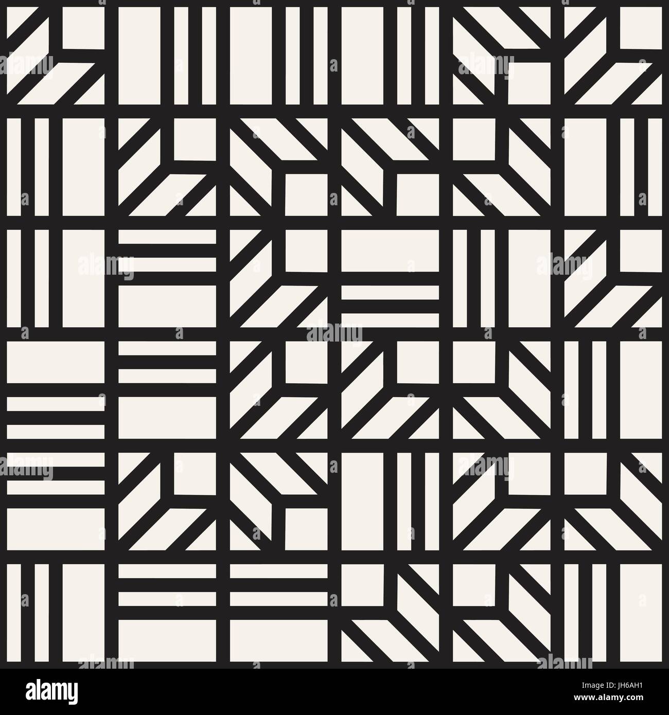 Vector seamless pattern. Mesh repeating texture. Linear grid with chaotic shapes. Stylish ...