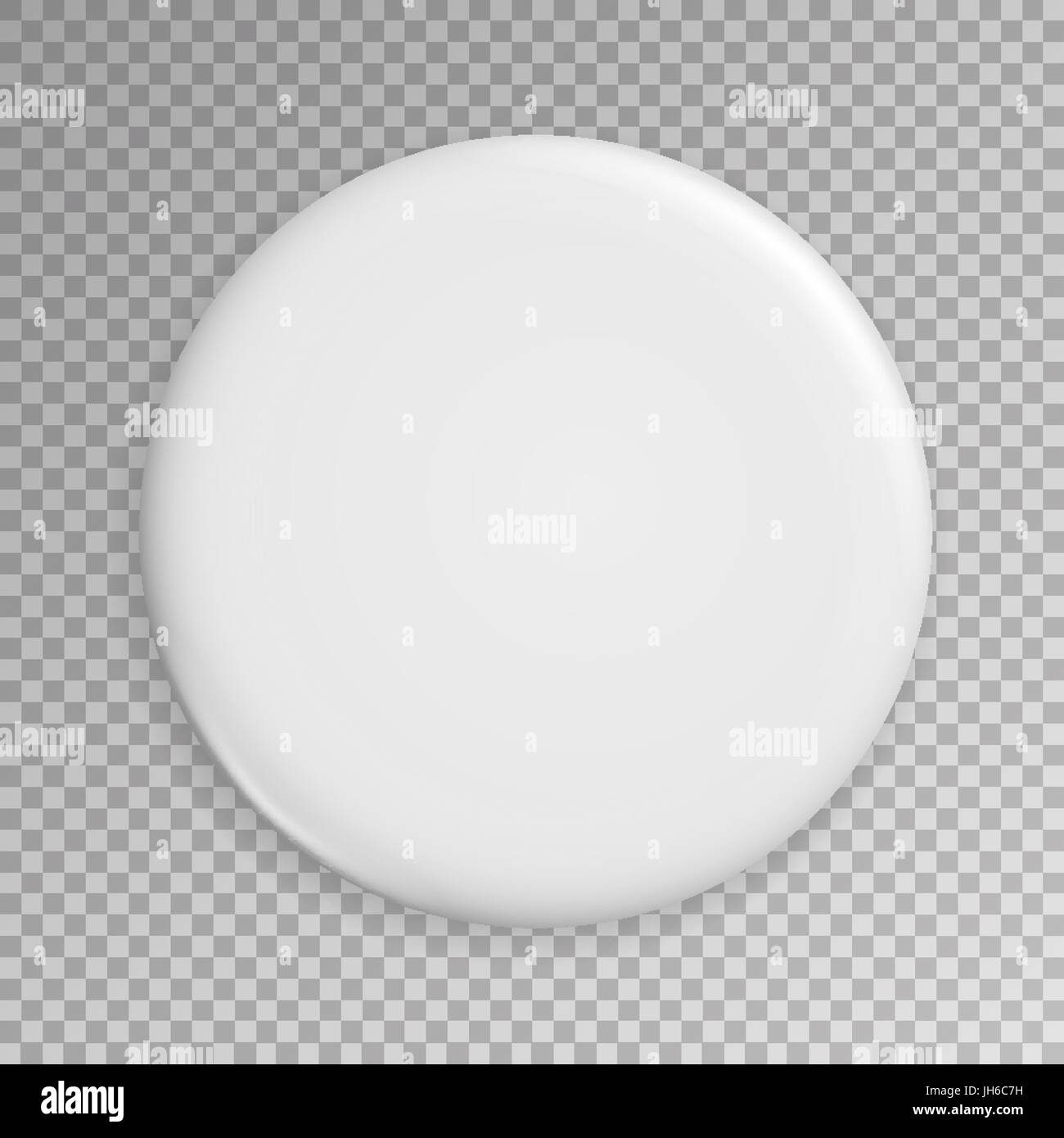 Blank White Badge Vector. Realistic Illustration. Clean Empty Pin ...
