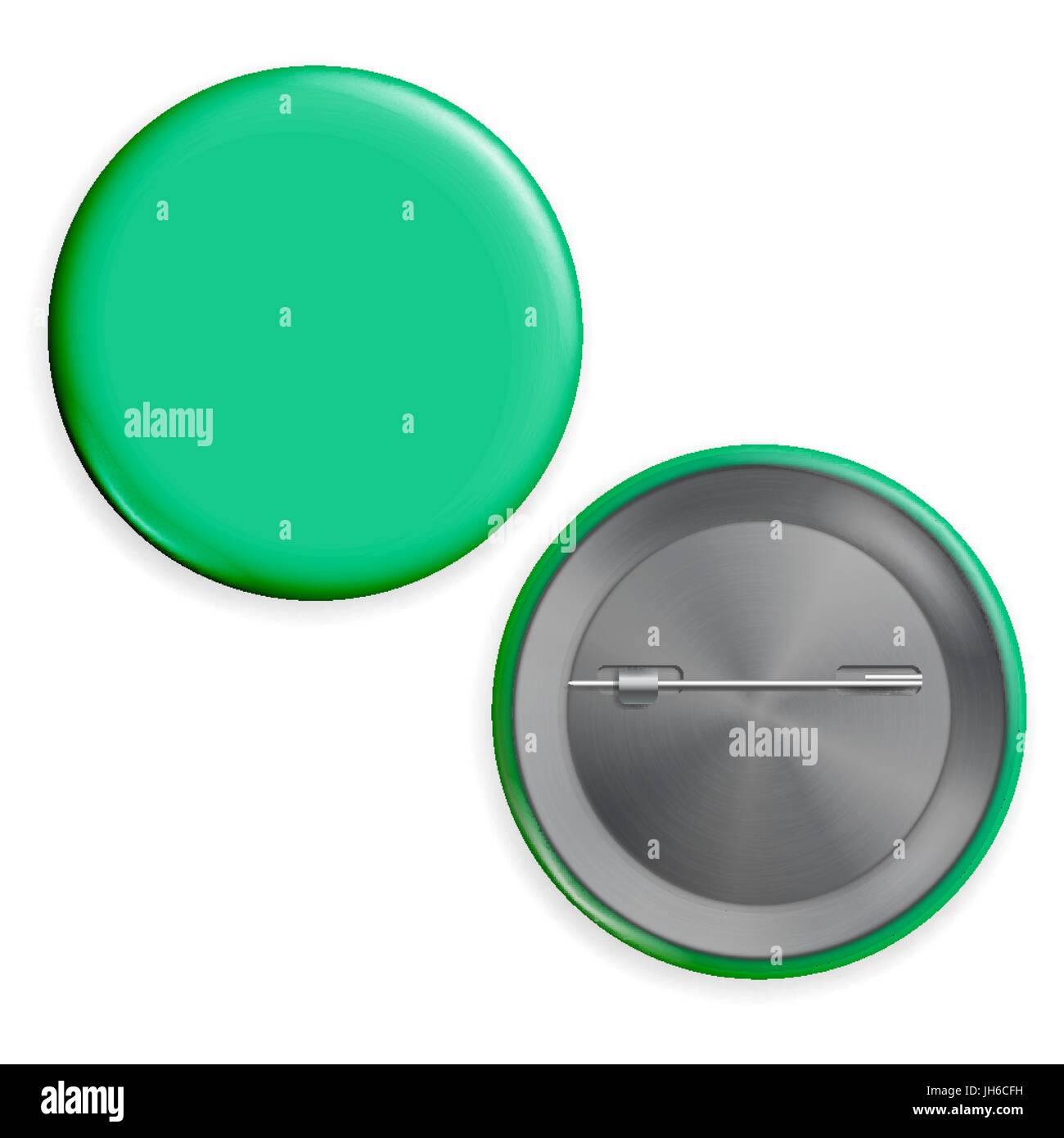 Blank Green Badge Vector. Realistic Illustration. Empty Circle Button ...