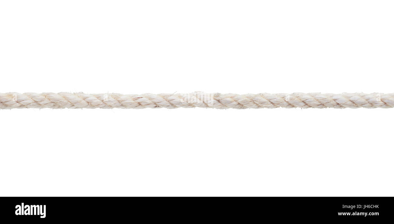 White rough rope close up. Isolated on white Stock Photo - Alamy