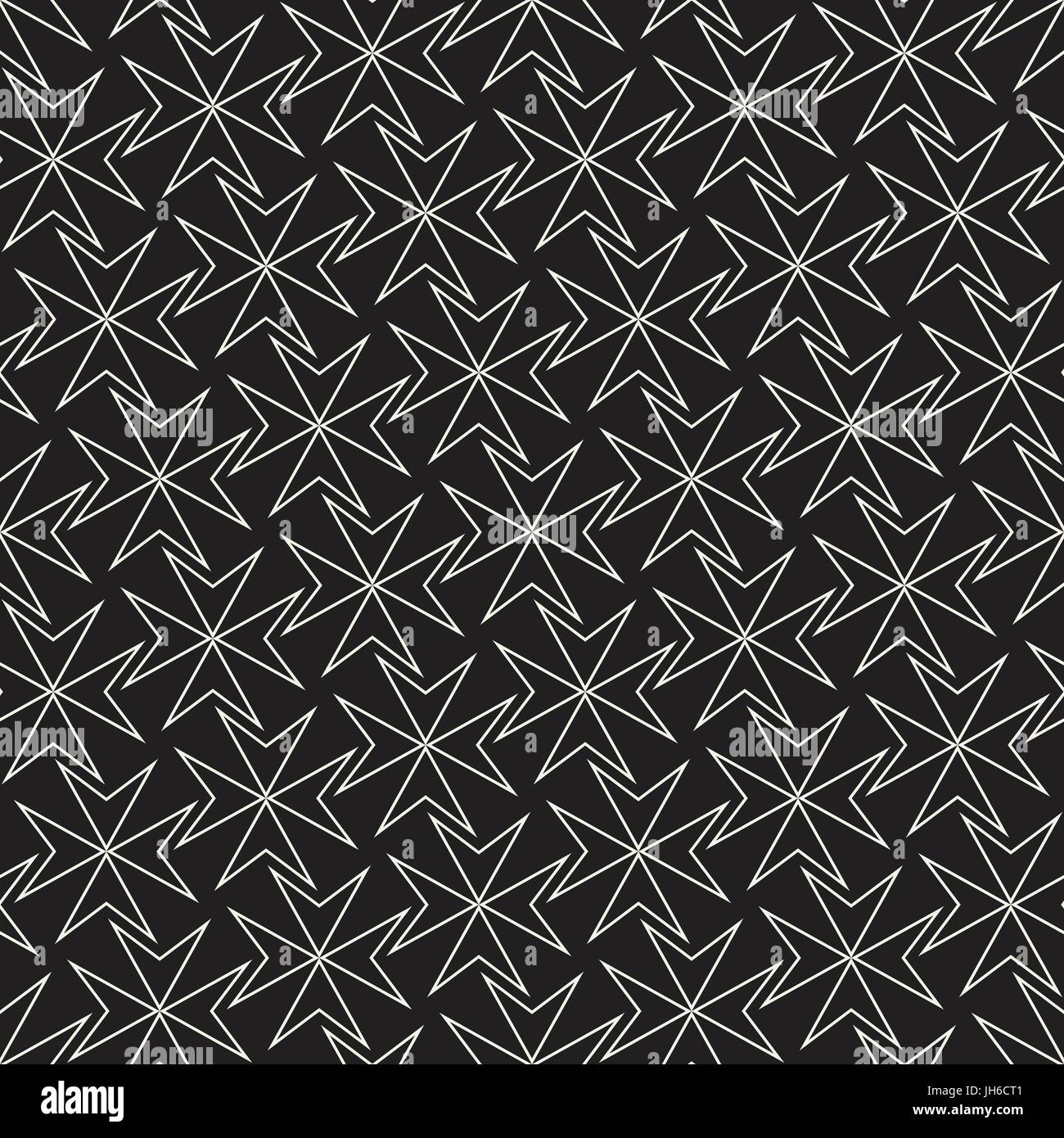 Seamless black and white cross shape lattice pattern. Abstract ...